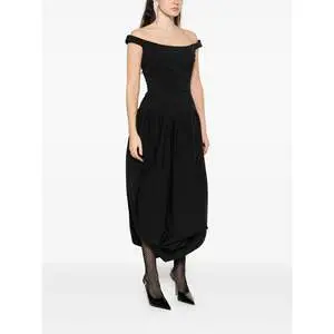 Magda Butrym Square Neck Sleeveless Dress With Pleated Skirt