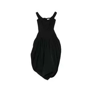 Magda Butrym Square Neck Sleeveless Dress With Pleated Skirt - Black