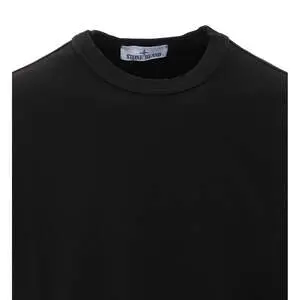 Stone Island Logo Crewneck Sweatshirt - Black