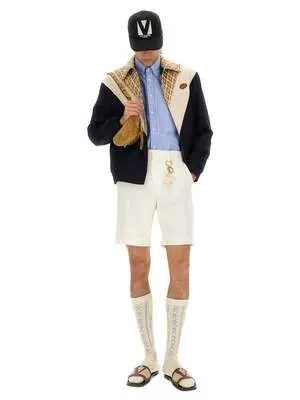 Valentino Garavani Wool Bomber Jacket With Print - Multicolor