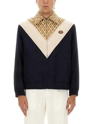 Valentino Garavani Wool Bomber Jacket With Print