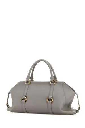 Alexander McQueen Grey Leather Medium Farringdon Handbag - Gray