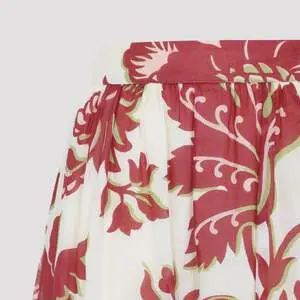 Etro Floral Print Cotton Maxi Skirt - White