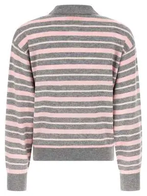 Guest In Residence Collegiate Stripe Cashmere Polo Sweater - Multicolor
