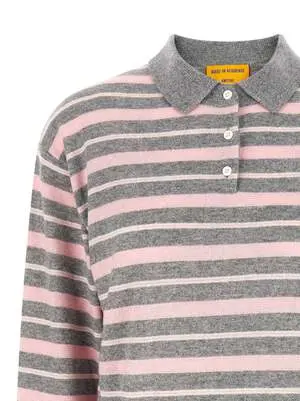 Guest In Residence Collegiate Stripe Cashmere Polo Sweater - Multicolor