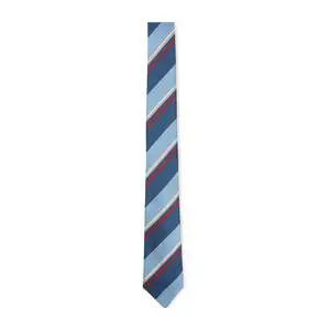 Paul Smith Striped Silk Neck Tie - Blue