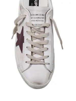 GOLDEN GOOSE Super-star Leather Sneakers With Star Detail - Multicolor