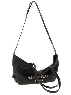 Balmain Shooping Track-small Raffia Tote Bag