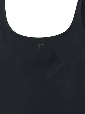 COURREGES One-piece Swimsuit With Front Logo And Back Cut-out Detail - Black