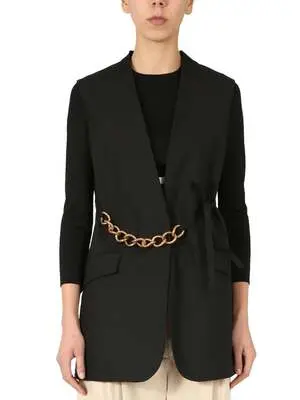 Givenchy Sleeveless V-neck Jacket With Chain Belt