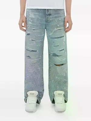 Amiri Crystal-embellished Repaired Jeans