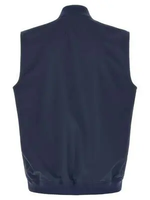 Brunello Cucinelli Nylon Vest With Logo Embroidery - Blue