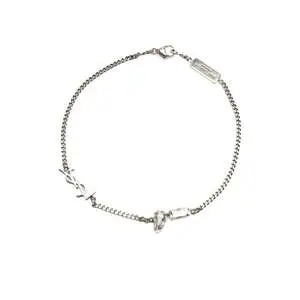 Saint Laurent Tone Curb Chain Bracelet - Silver