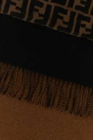 Fendi Black Wool Blend Scarf