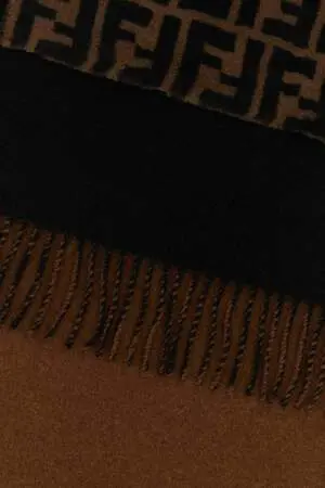 Fendi Black Wool Blend Scarf
