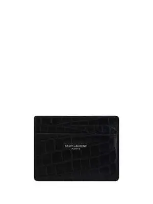 Saint Laurent Animal-effect Leather Cardholder - Black