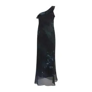 Giorgio Armani One-shoulder Ruffled Long Dress - Black