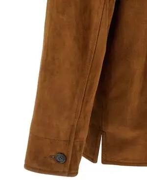 Saint Laurent Suede Overshirt - Brown