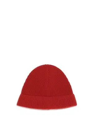 Loro Piana Sloop Beanie Hat In Merino And Wish Wool - Red