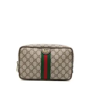 Gucci Gg Supreme Canvas Wash Bag - Brown
