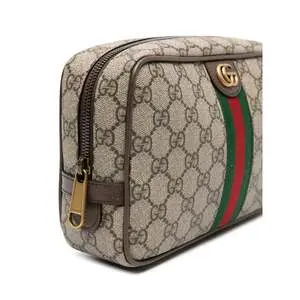 Gucci Gg Supreme Canvas Wash Bag - Brown