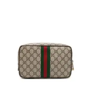 Gucci Gg Supreme Canvas Wash Bag - Brown