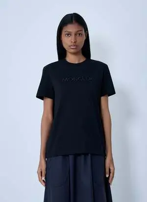 Moncler Logo Motif Cotton Jersey T-shirt - Black