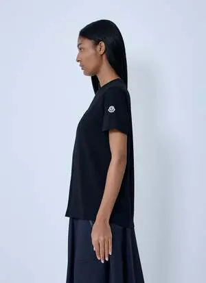 Moncler Logo Motif Cotton Jersey T-shirt - Black