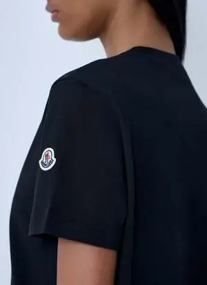 Moncler Logo Motif Cotton Jersey T-shirt - Black