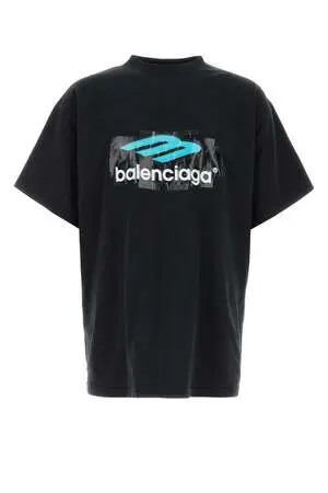 Balenciaga Slate Cotton Oversize T-shirt
