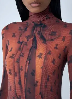Acne Studios Long Sleeve Printed Mesh Turtleneck