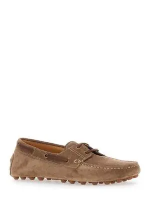 TOD'S Suede Loafers With Contrast Stitching - Multicolor