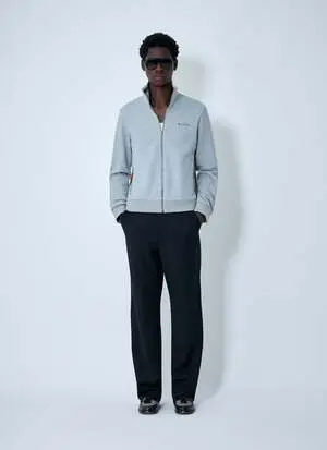 Gucci Logo Motif Zip-up Sweatshirt With Web Trim