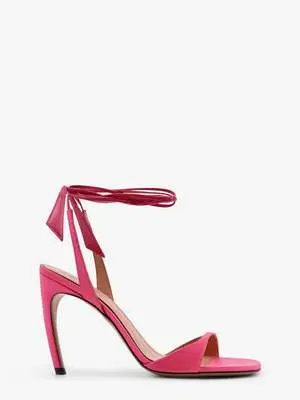 Attico Ora Satin Sandals With Lace-up Closure - Multicolor