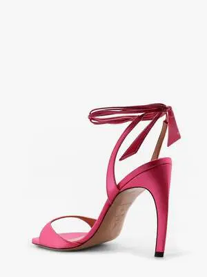 Attico Ora Satin Sandals With Lace-up Closure - Multicolor