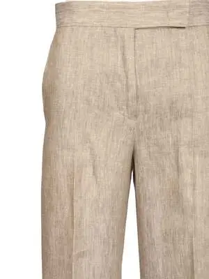 Max Mara Chevron Linen Batavia Trousers - Cream