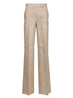 Max Mara Chevron Linen Batavia Trousers - Cream