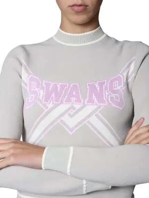 Off-White Round Neck Cropped Sweater - Gray