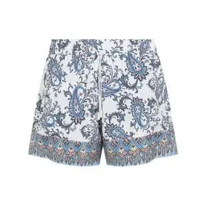 Etro Roma Paisley Print Swim Shorts - Blue