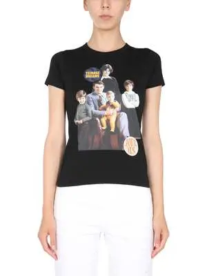 Raf Simons Crew Neck T-shirt With Graphic Print - Black