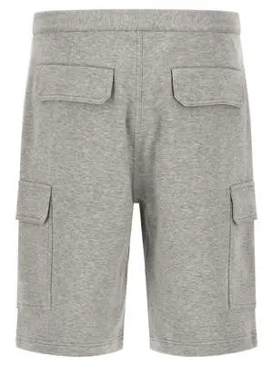 Brunello Cucinelli Cotton, Cashmere, And Silk Blend Cargo Bermuda Shorts - Gray