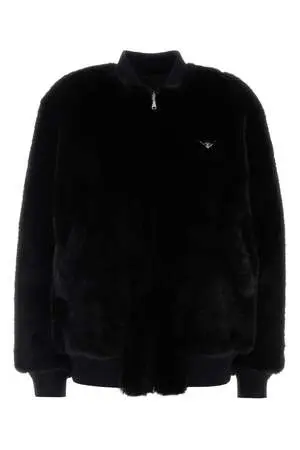 Prada Eco Fur Bomber Jacket - Black