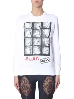 Versace Crewneck Sweatshirt With Graphic Print - White