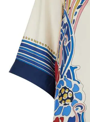 La DoubleJ The Kaftan' Silk V-neck Floral Print Kaftan - Multicolor