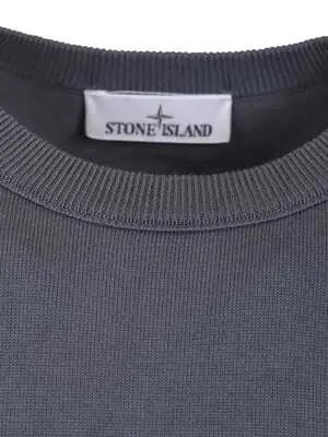 Stone Island Crew Neck Organic Cotton Sweater With Logo Patch - Gray