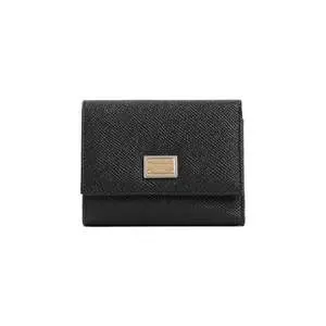 Dolce & Gabbana Leather French Flap Wallet - Black
