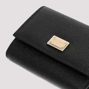Dolce & Gabbana Leather French Flap Wallet - Black