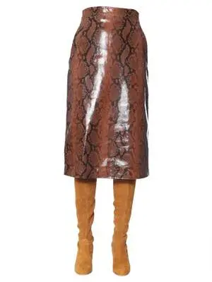 Dsquared2 Python Print High Waist Skirt - Brown