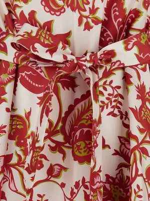 Etro Long Sleeve Short Dress In Silk With Floral Print - Multicolor