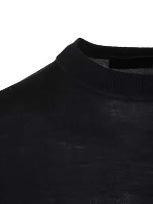 Stone Island Crew Neck Sweater In Pure Lightweight Wool - Blue